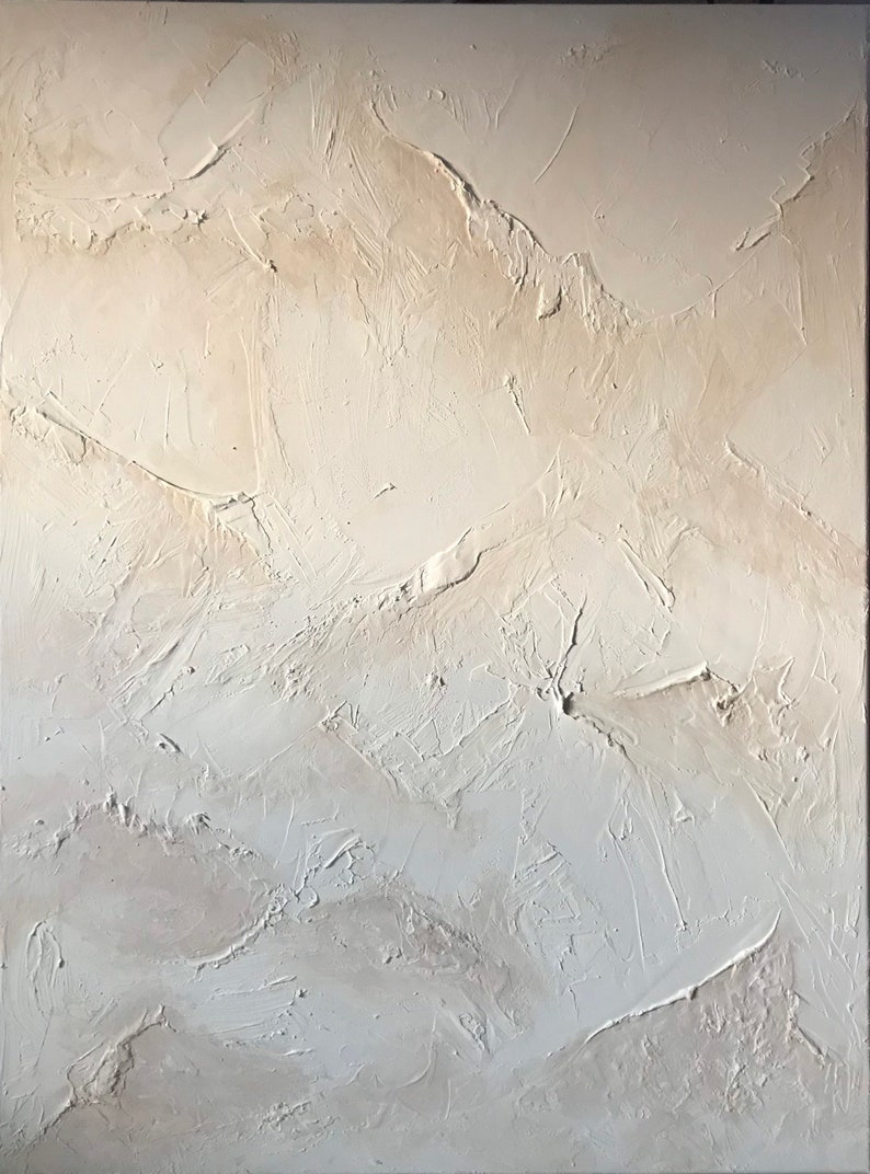 Large Plaster Texture Neutral Painting on Canvas Wall Art Minimalist ...