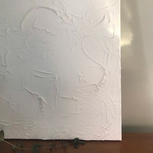 Texture Wall Art 3D White Texture Painting Minimalist Neutral Spackle ...