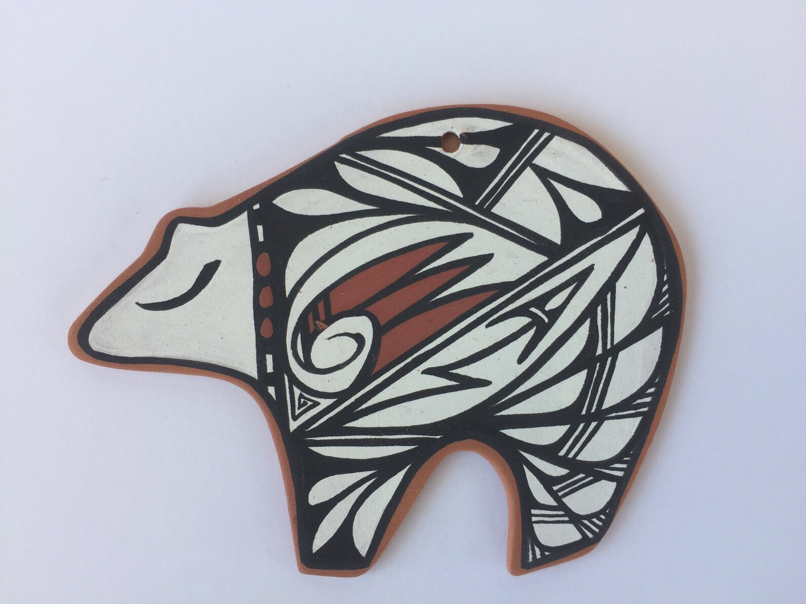 Handpainted Native American Navajo Clay Bear Ornament | Etsy