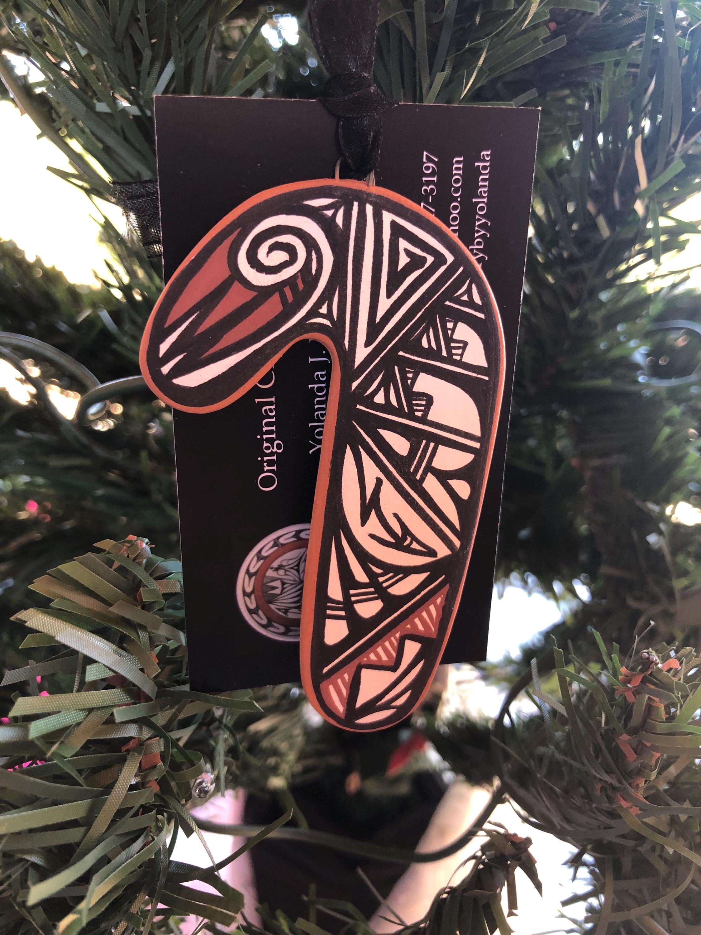 Hand Painted Native American, Navajo Candy Cane Christmas Ornament - Etsy