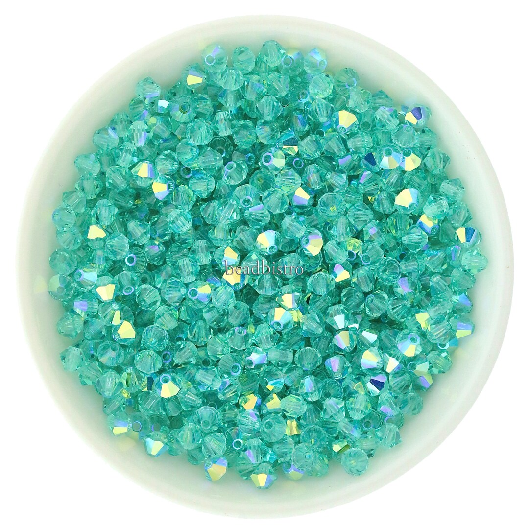 Preciosa Bicones, Caribbean Sea AB, 3mm 4mm 6mm Crystal Bicones - Etsy