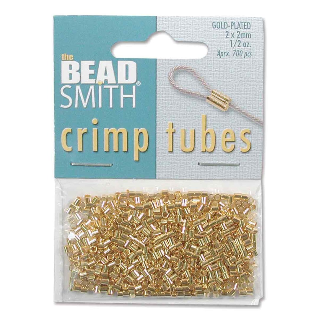 Basic Elements, Size #2 Gold Plated Crimp Tubes, 2x2mm by Beadsmith ...