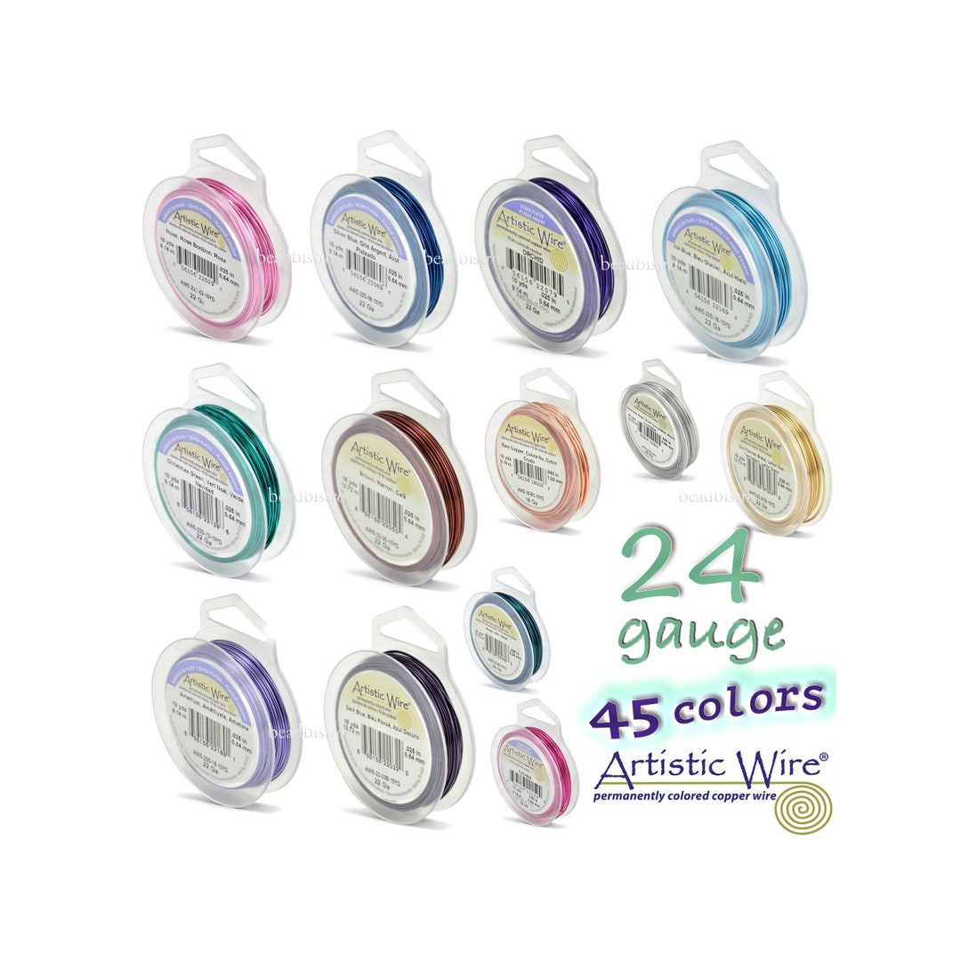 Artistic Wire 24 Gauge Wire Standard Colors 20 Yard Spools Silver ...