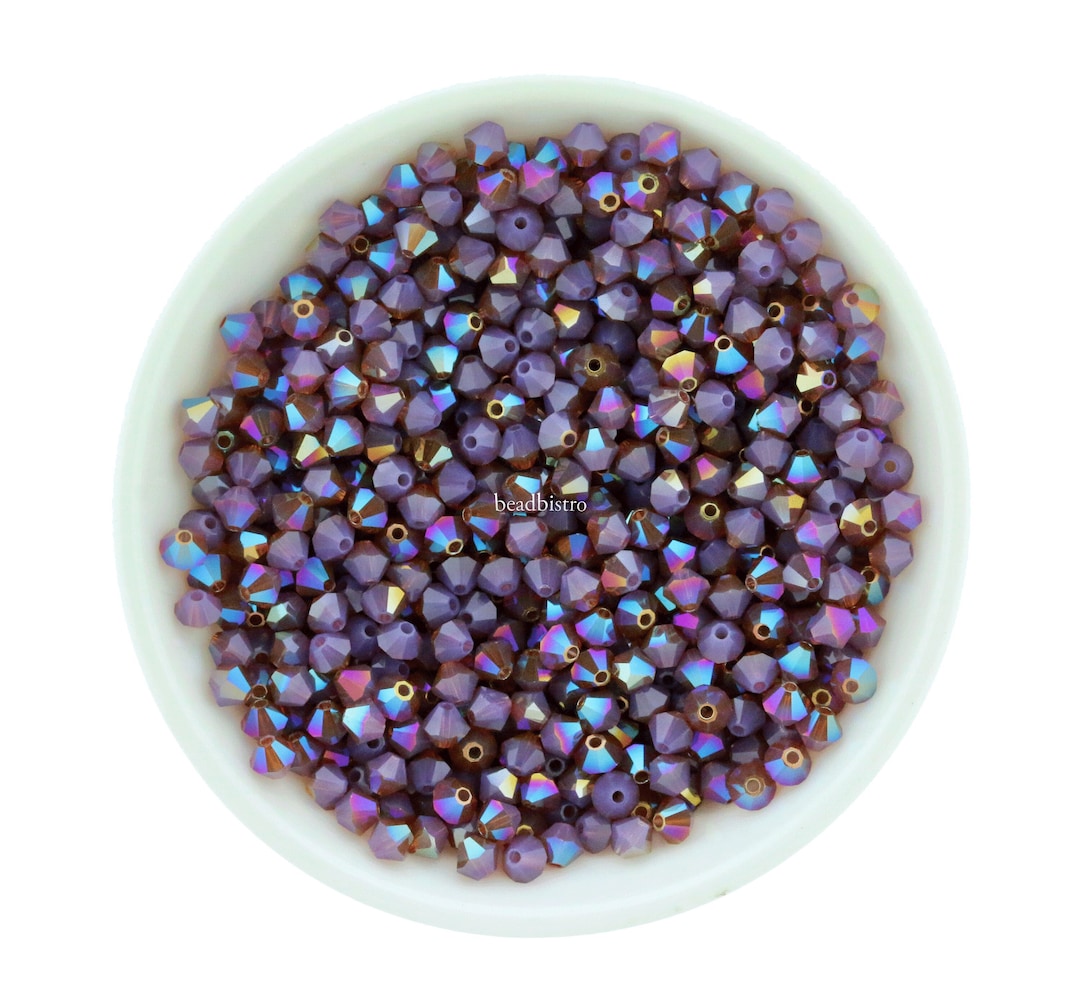 Preciosa Bicones, Amethyst Opal Starlight, 3mm, 4mm, 6mm, Crystal ...