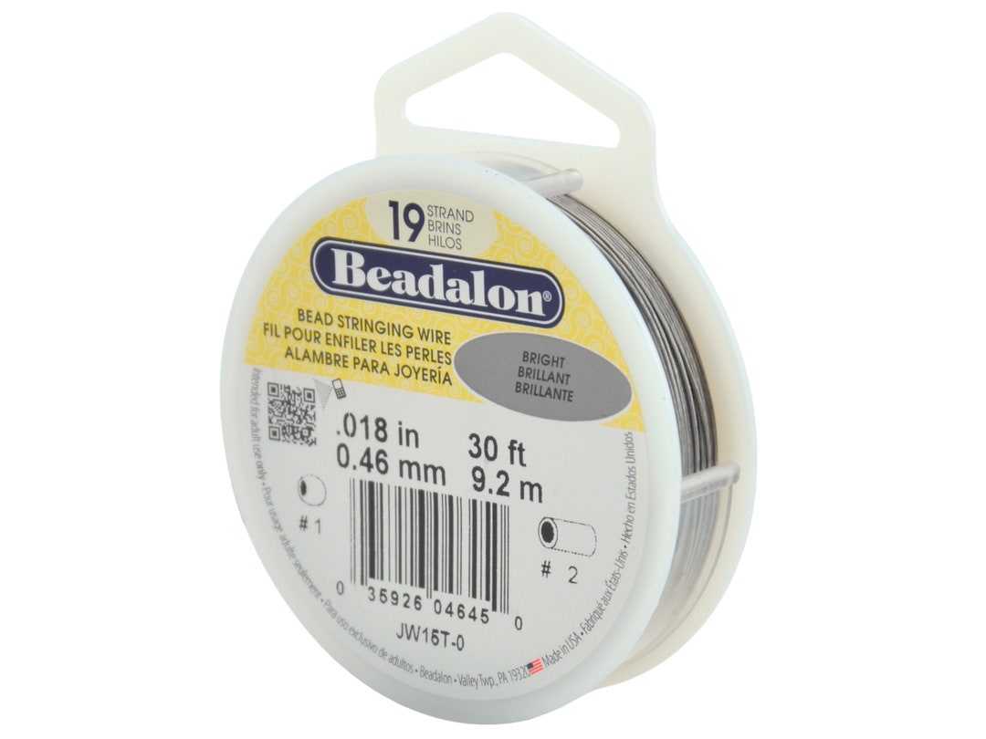 Beadalon 19 Strand Bright .018" Flexible Bead Stringing Wire (30ft) - Etsy