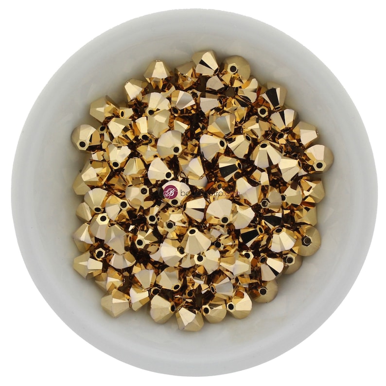 Preciosa Bicones, Aurum 2X, 3mm, 4mm, 6mm, Crystal Bicone Beads - Etsy