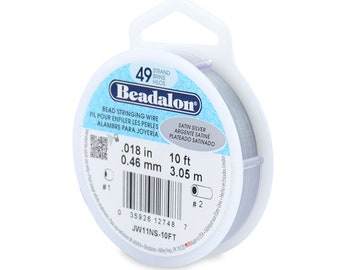 Beading Wire Beadalon 49 Strand 2 Sizes Silver Color, Wire, Beadalon ...