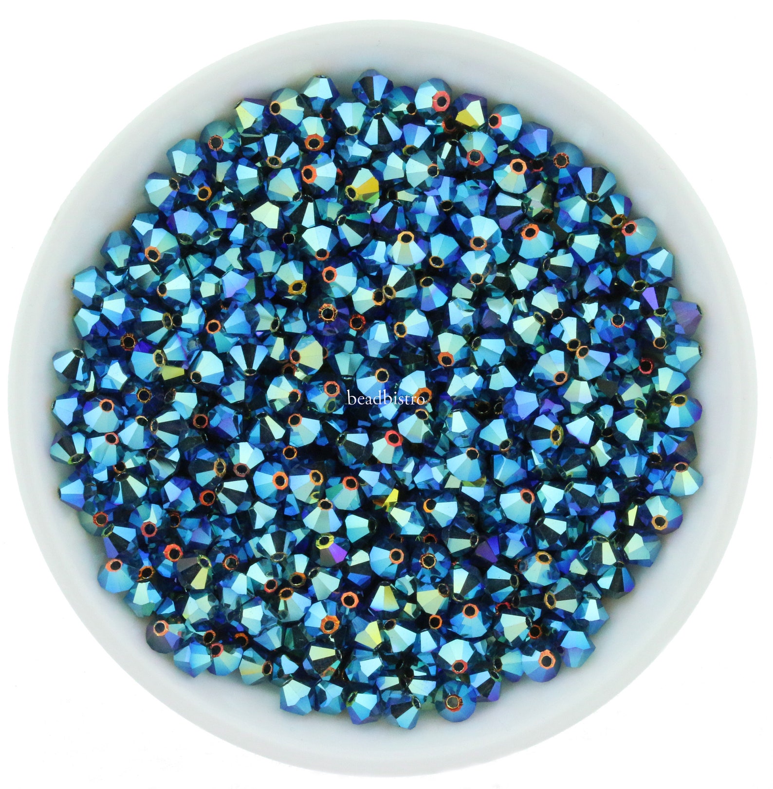 Preciosa Bicones, Montana AB2X, 3mm, 4mm, 6mm, Crystal Bicone Beads - Etsy