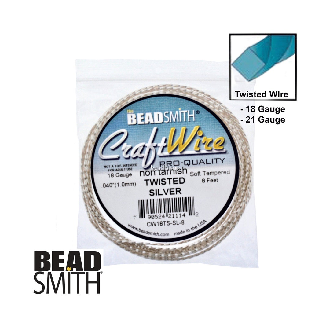 Beadsmith Wire Elements – Twisted Silver Plated Non-tarnish Craft Wire ...