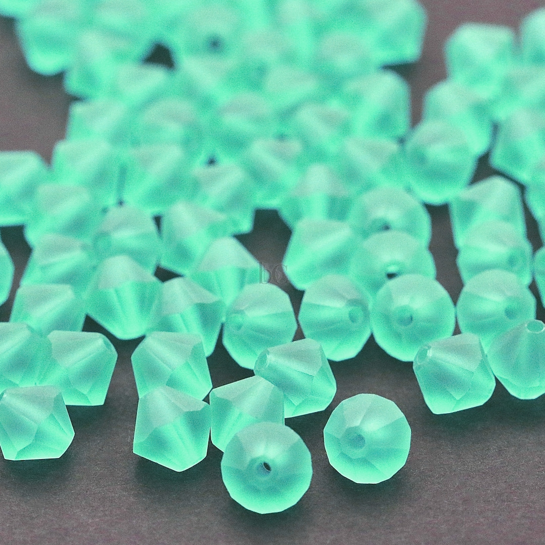Preciosa Bicones, Caribbean Sea Matte, 3mm, 4mm, 6mm, Crystal Bicone ...