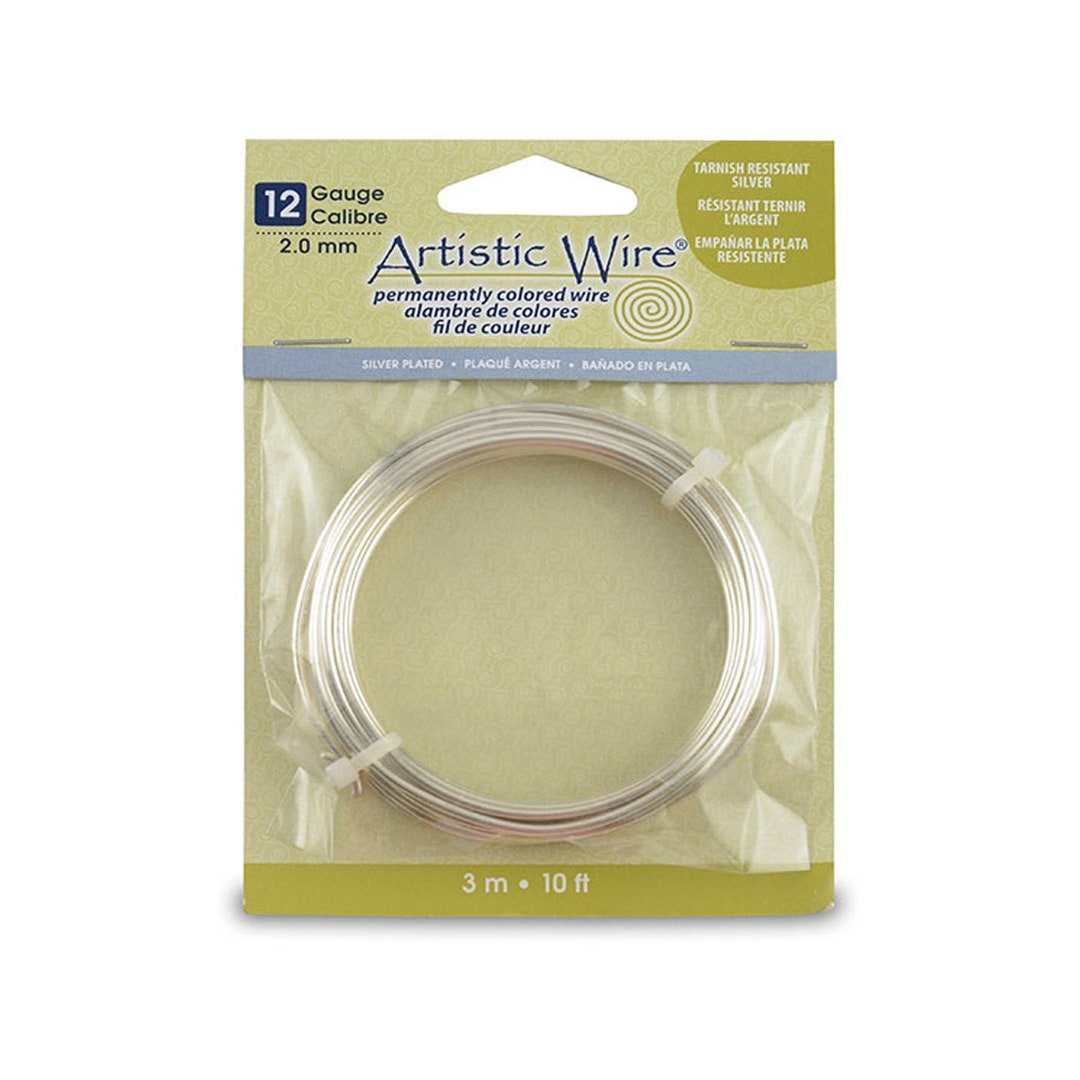 Silver Plated Artistic Wire: 12 Gauge Tarnish Resistant Craft Wire - 10 ...