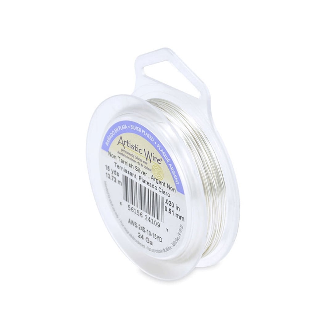 Silver Artistic Wire - 24 Gauge Silver Plate Tarnish Resistant Craft ...
