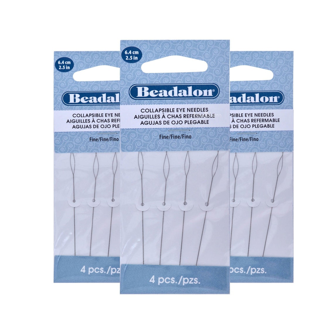 Beadalon 2.5in Fine Collapsible Eye Beading Needles 4 Pack - Etsy