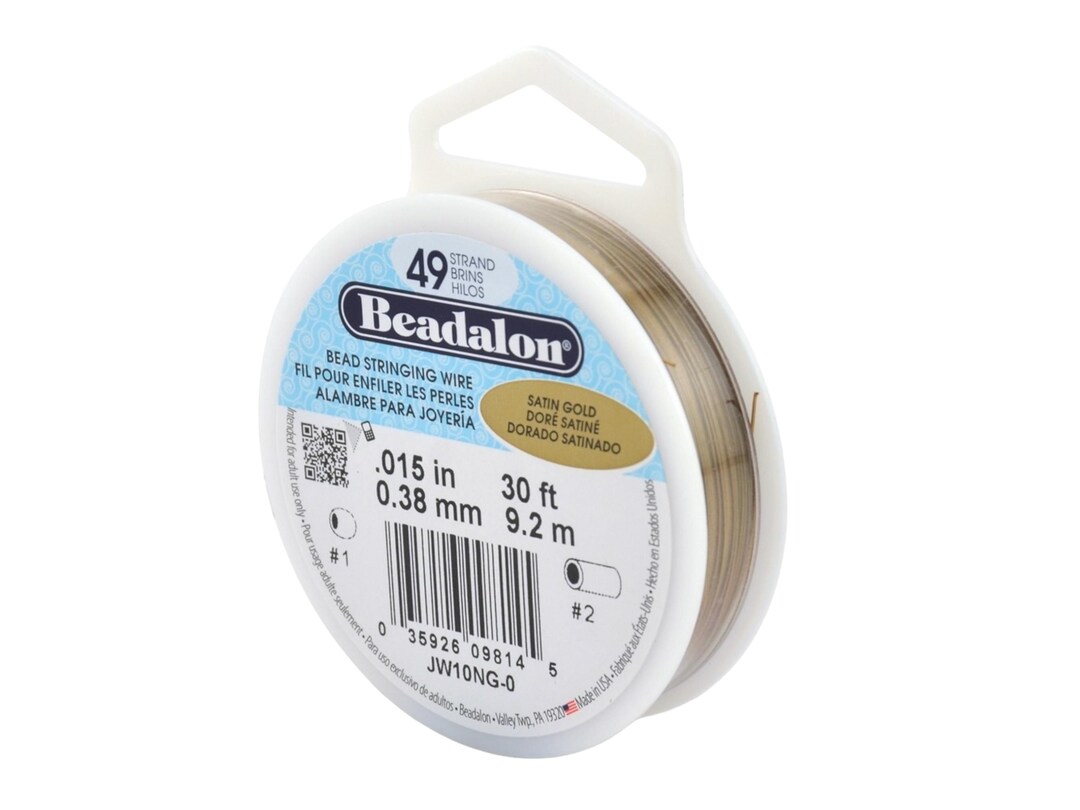 Beadalon Satin Gold .015" Bead Stringing Wire 49 Strand Flex Wire ...