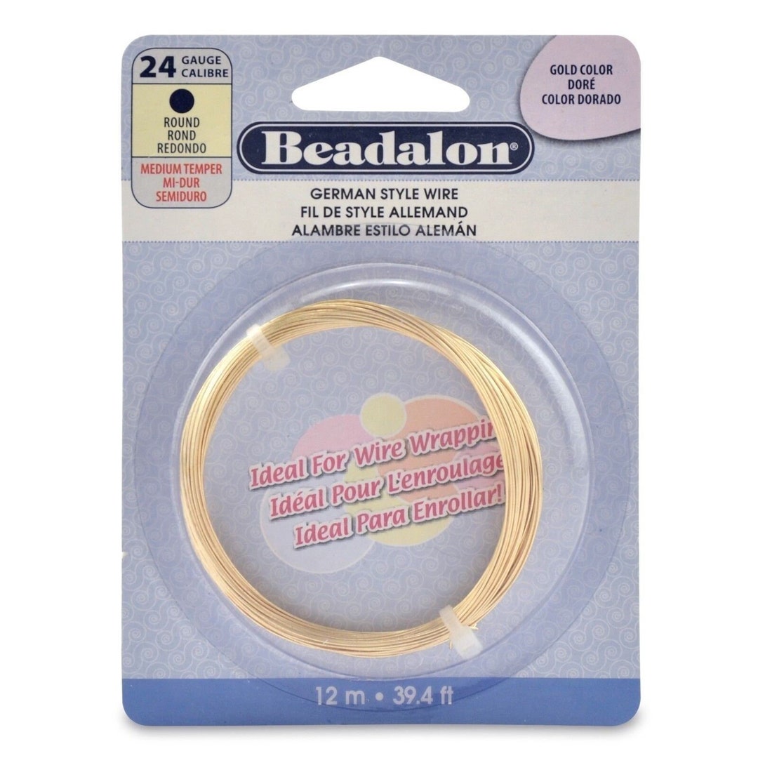 Beadalon German-style Wire - Gold Color | 24 Gauge (0.51mm) | Tarnish ...