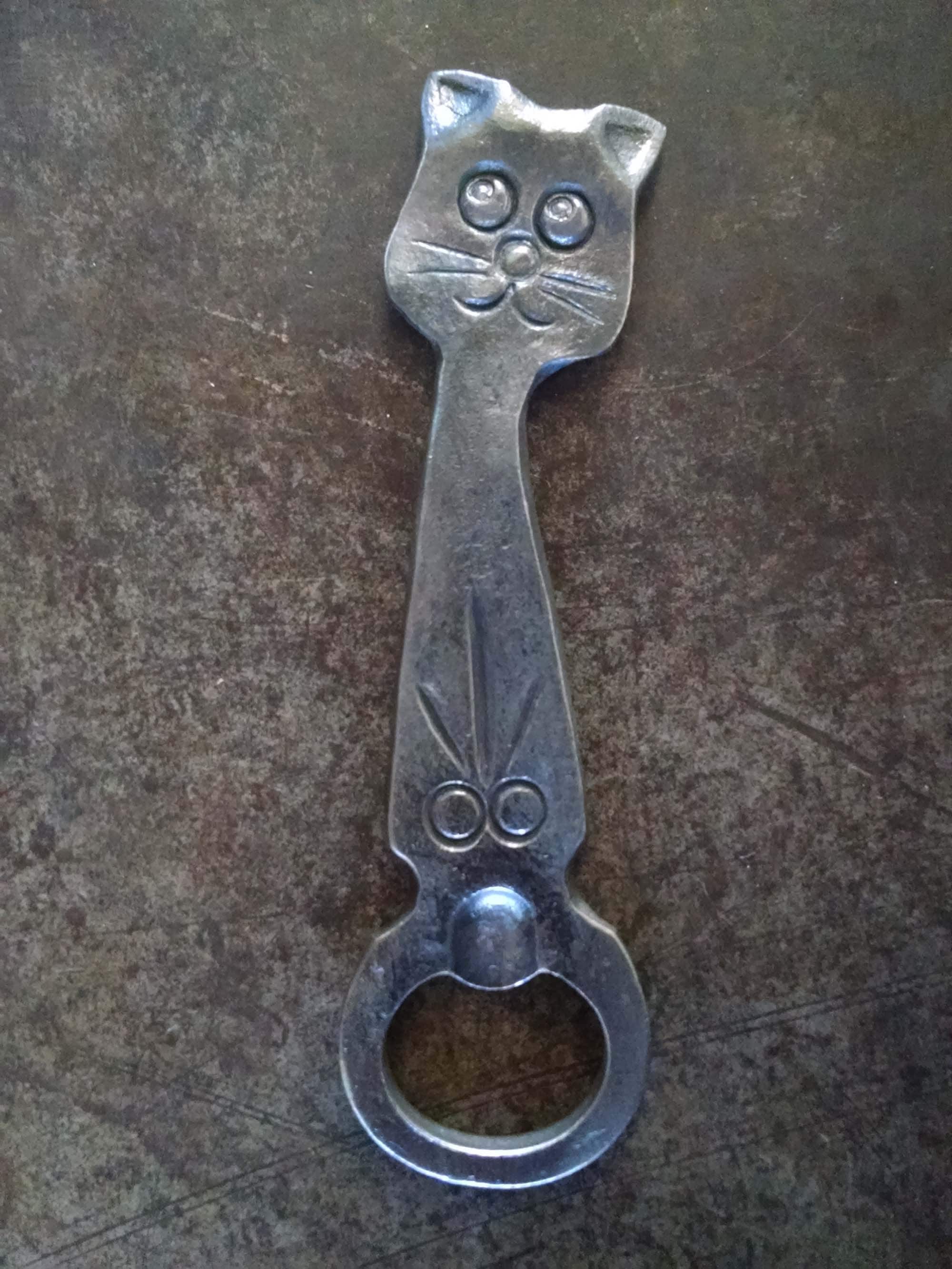 Hand Forged Iron Cat Bottle Opener - Etsy