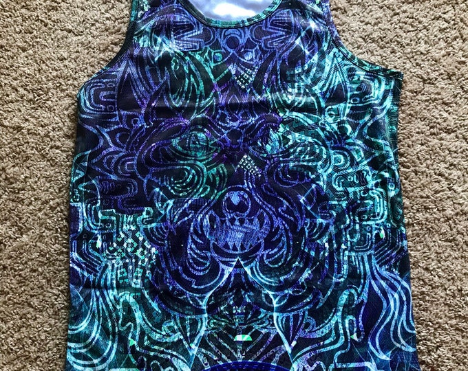 Blue Psychedelic Wolf Tanks - Etsy