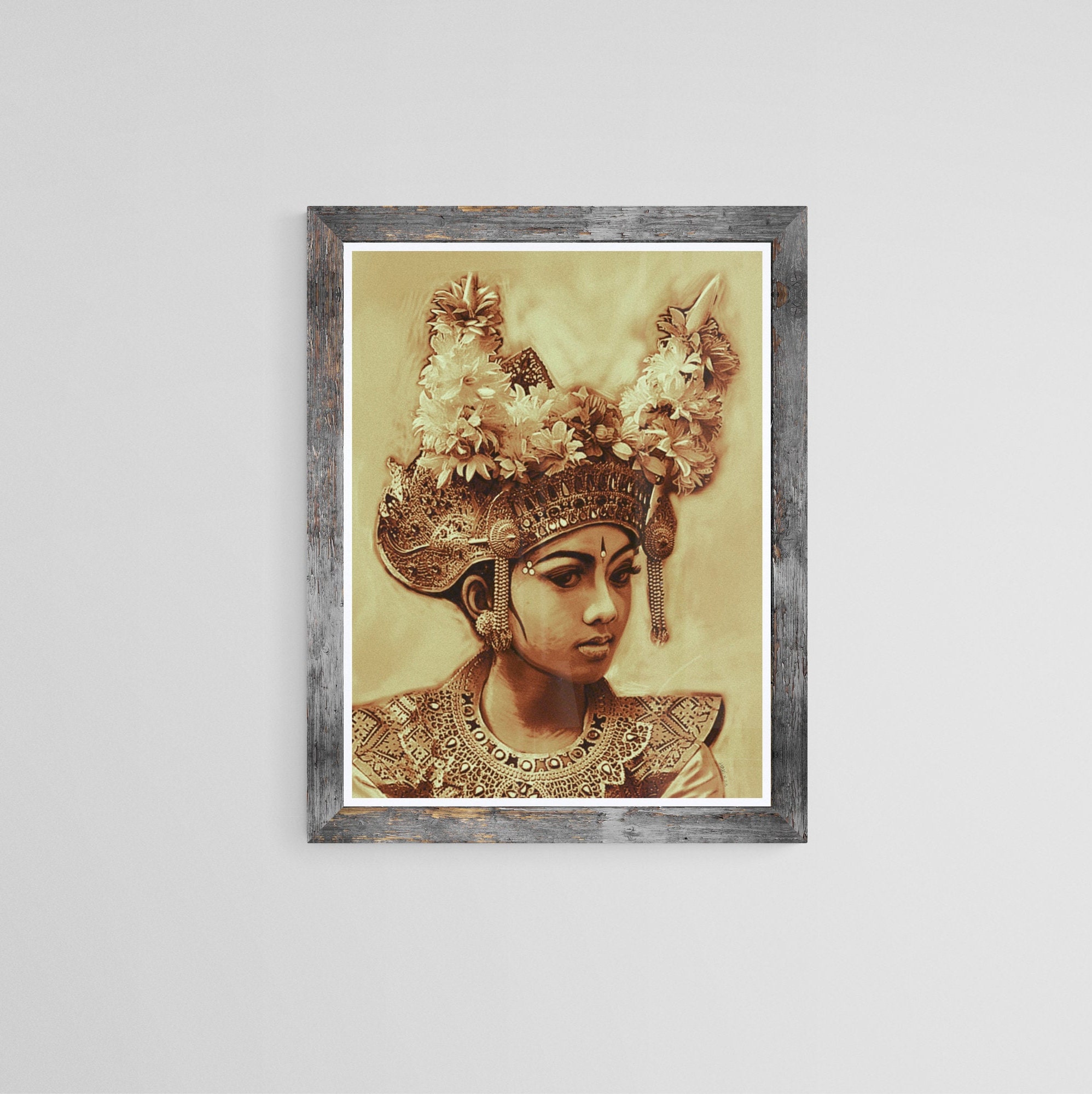 Digital Painting Balinese Culture Print Art Minimalist Decor - Etsy