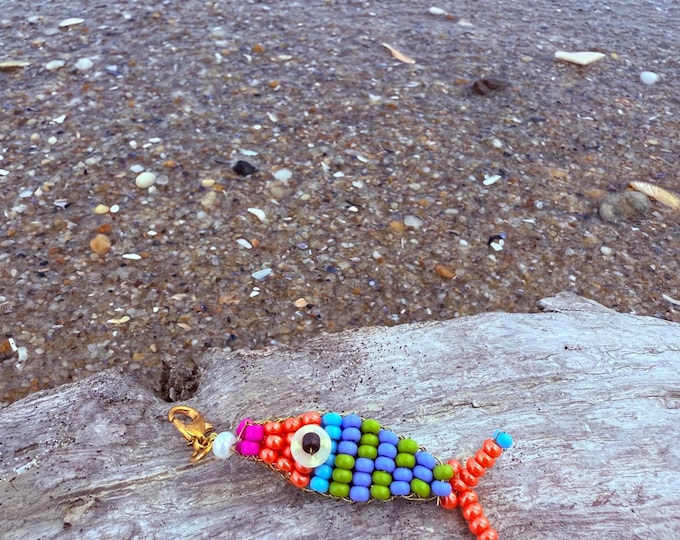 Beaded Sardine Keychain - Etsy