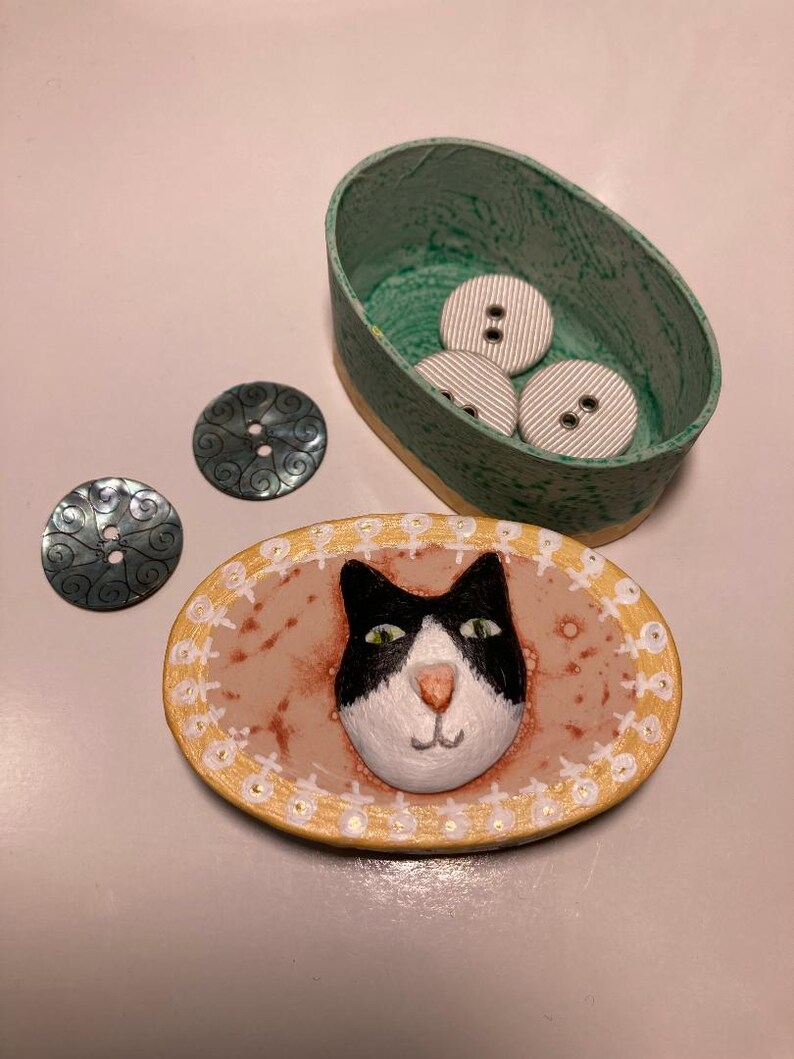 Hand-painted Tiny Dandolo Black and White Cat Box - Etsy UK