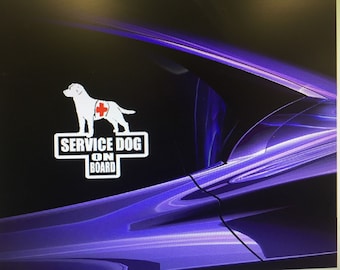 Assistance Dog on Board Car Window Sticker Poodle Service - Etsy