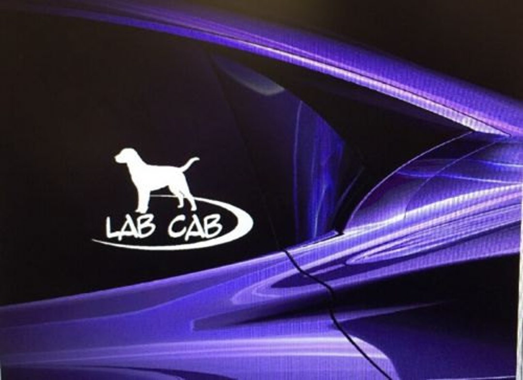 LAB CAB Labrador Retriever Dog Window Decal Sticker WHITE 5"x8 ...
