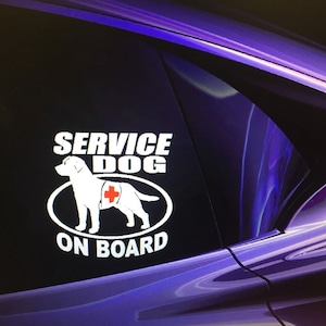 SERVICE DOG on BOARD- Dog Sticker- Aid Dog- Disability Dog- Alert Dog ...