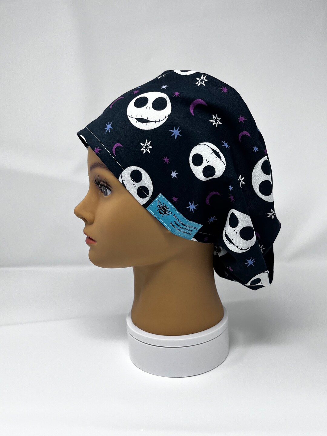 Cute Women's Scrub Cap Jack Heads With Stars Pixie Scrub Hat, Surgical ...