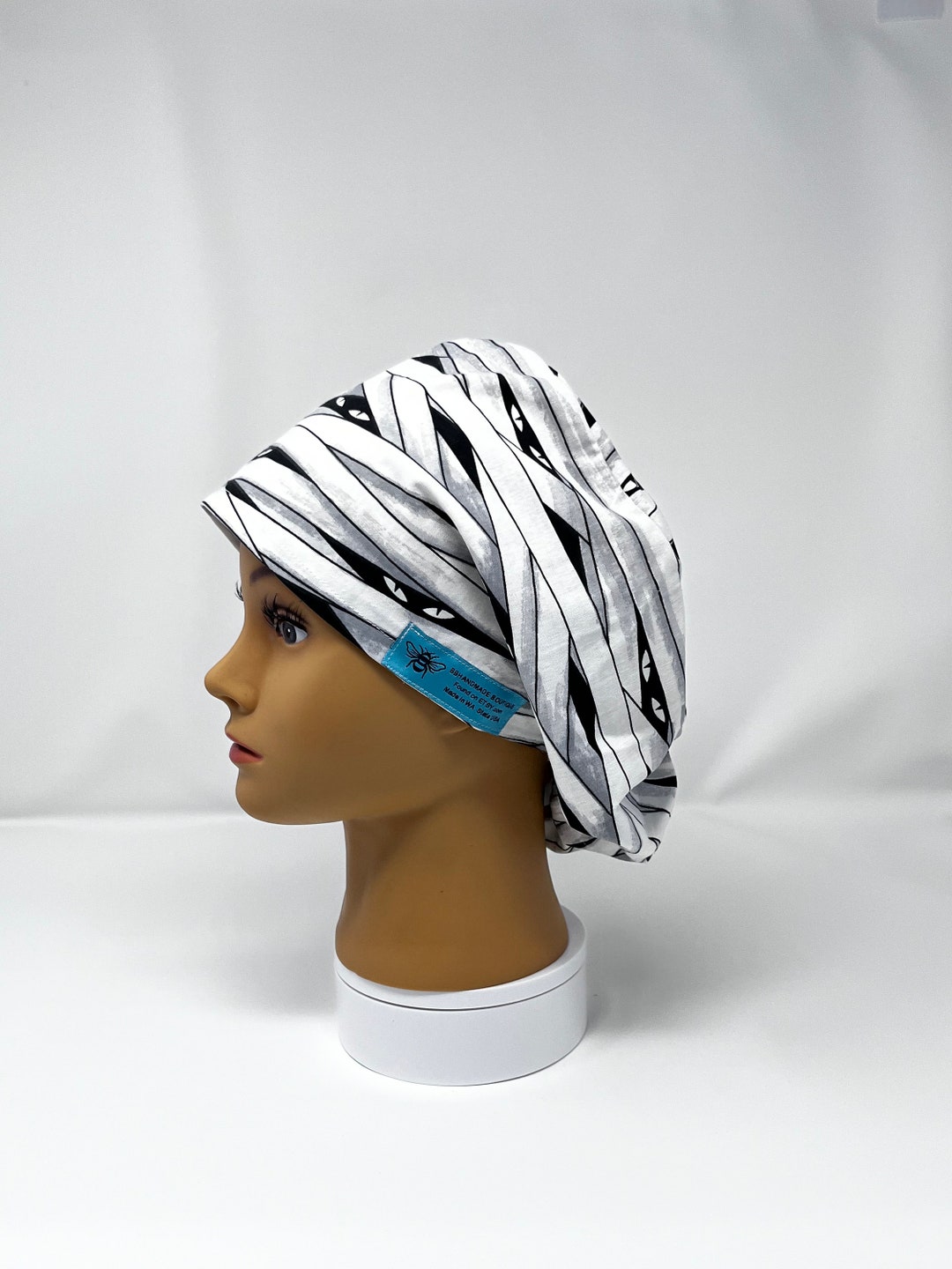 Glow in the Dark Mummy Eyes Scrub Hat: Women's Pixie Surgical Cap - Etsy