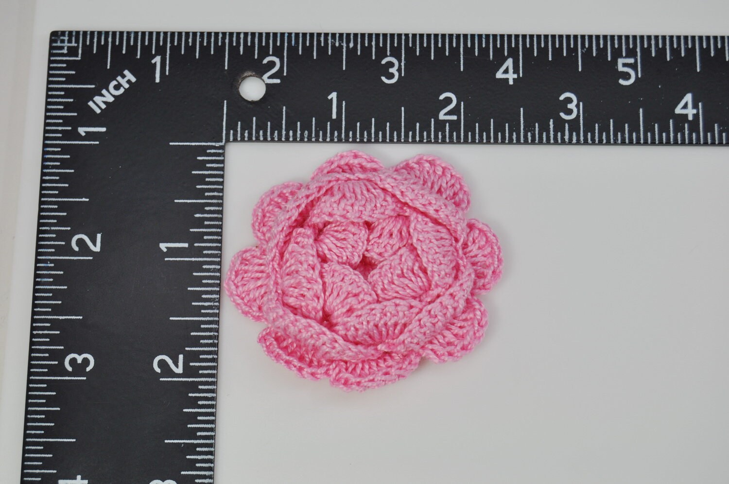 2 pcs pink handmade crochet flowers applique light pink | Etsy