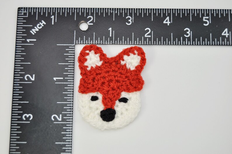 2 pcs Fox crochet applique handmade crochet animal applique | Etsy