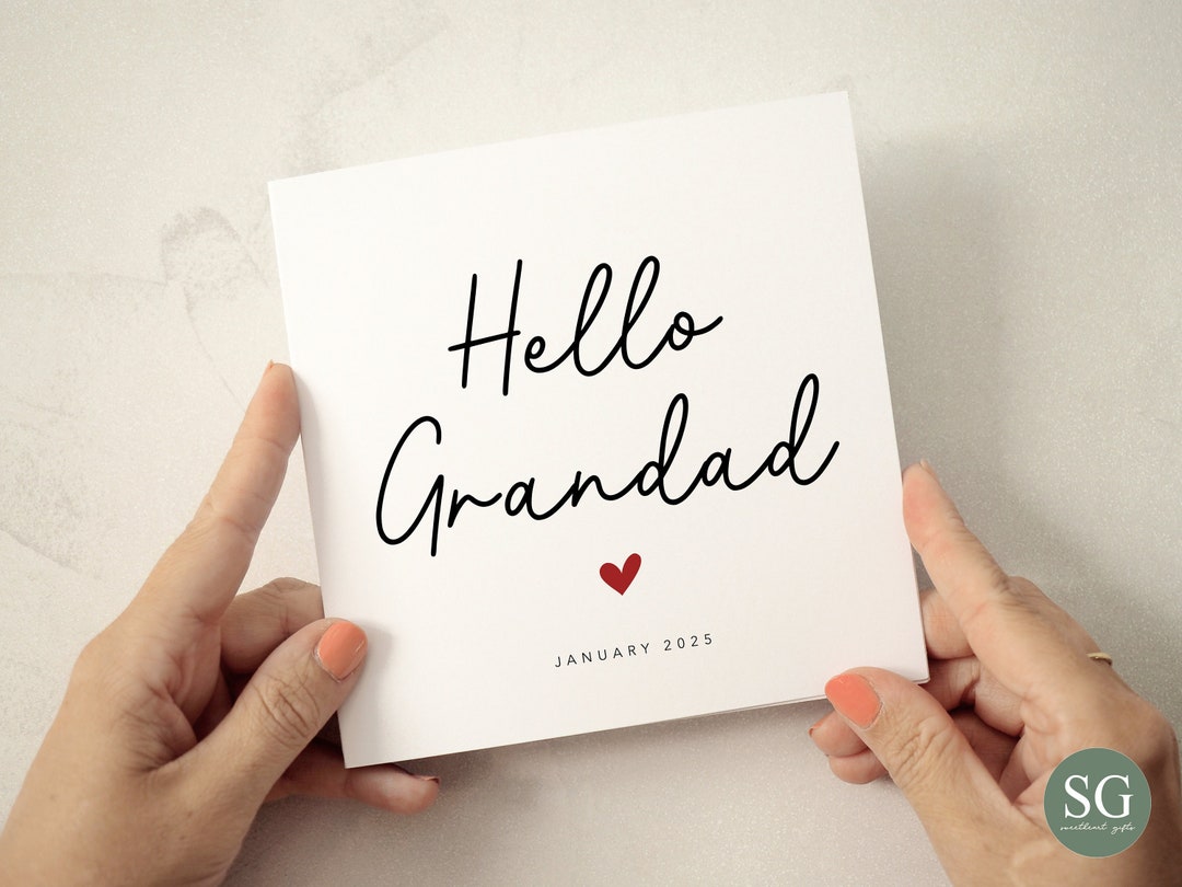 Hello Grandad, Pregnancy Announcement, Baby Scan Keepsake, for Grandad ...
