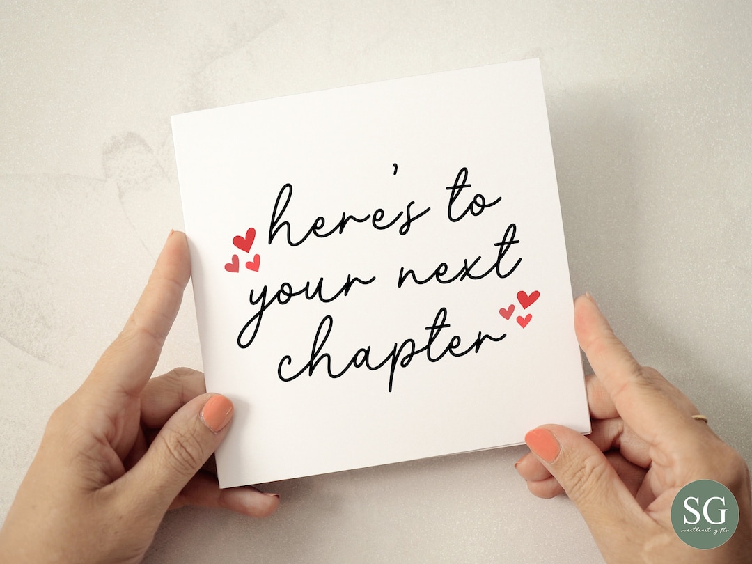 Here's to Your Next Chapter, Good Luck Card, Best of Luck, New Job, New ...