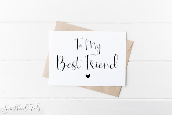To My Best Friend Card Friend Card Wedding Card Birthday | Etsy