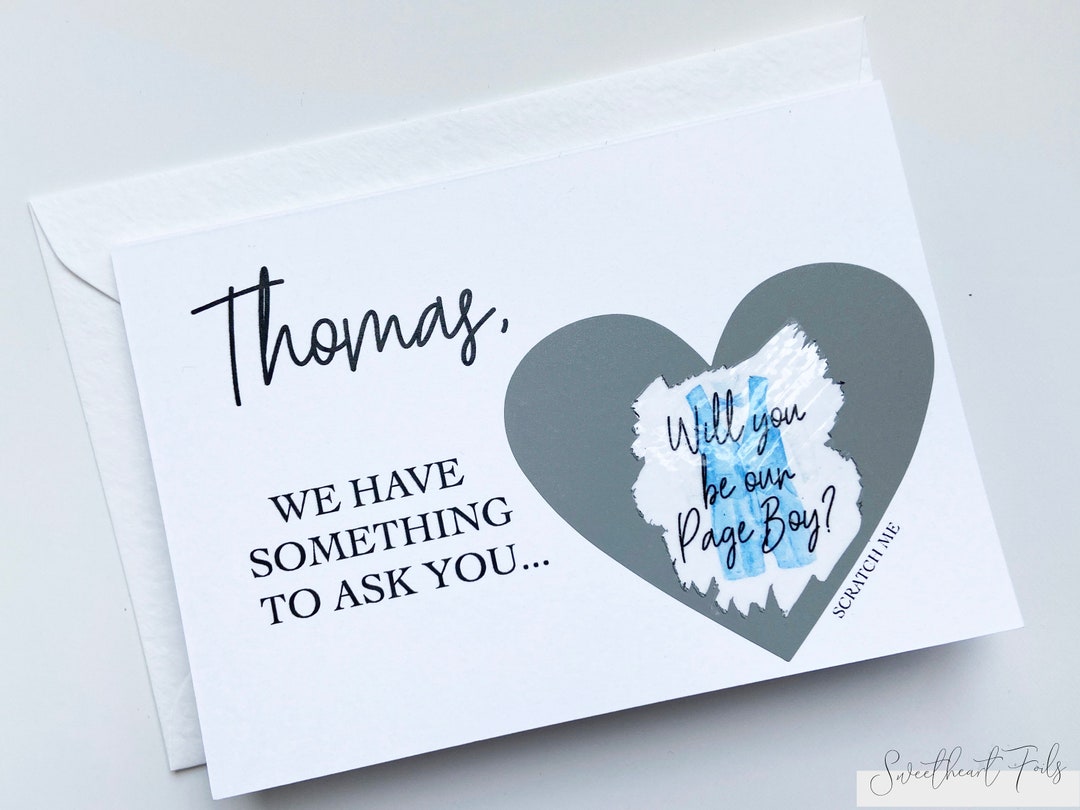 Personalised Page Boy Proposal Card, Scratch Reveal Card, Will You Be ...