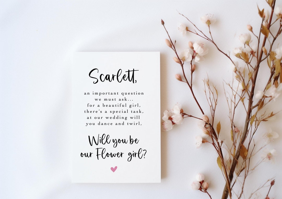 Flower Girl Proposal Card, Flower Girl Poem, Card for Flower Girl ...