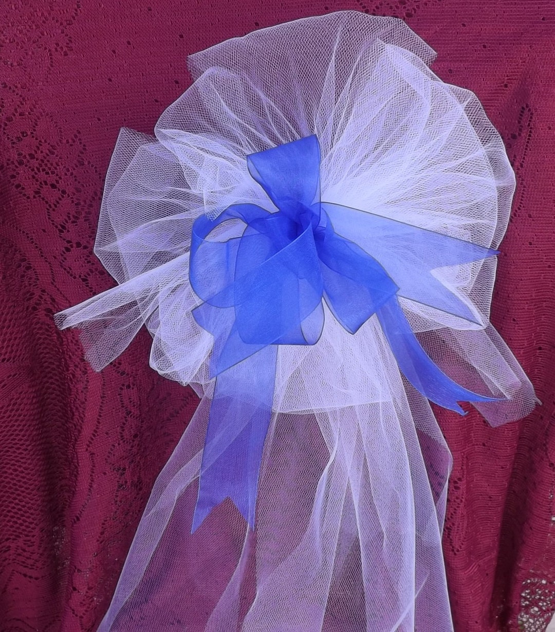 White Bow With Royal Blue Set for 6 Pieces - Etsy