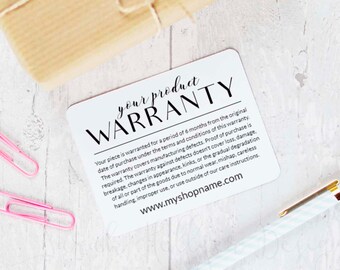 Editable Warranty Card Template INSTANT DOWNLOAD Printable | Etsy