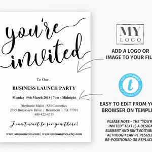 Business Launch Invitation Template INSTANT DOWNLOAD - Etsy