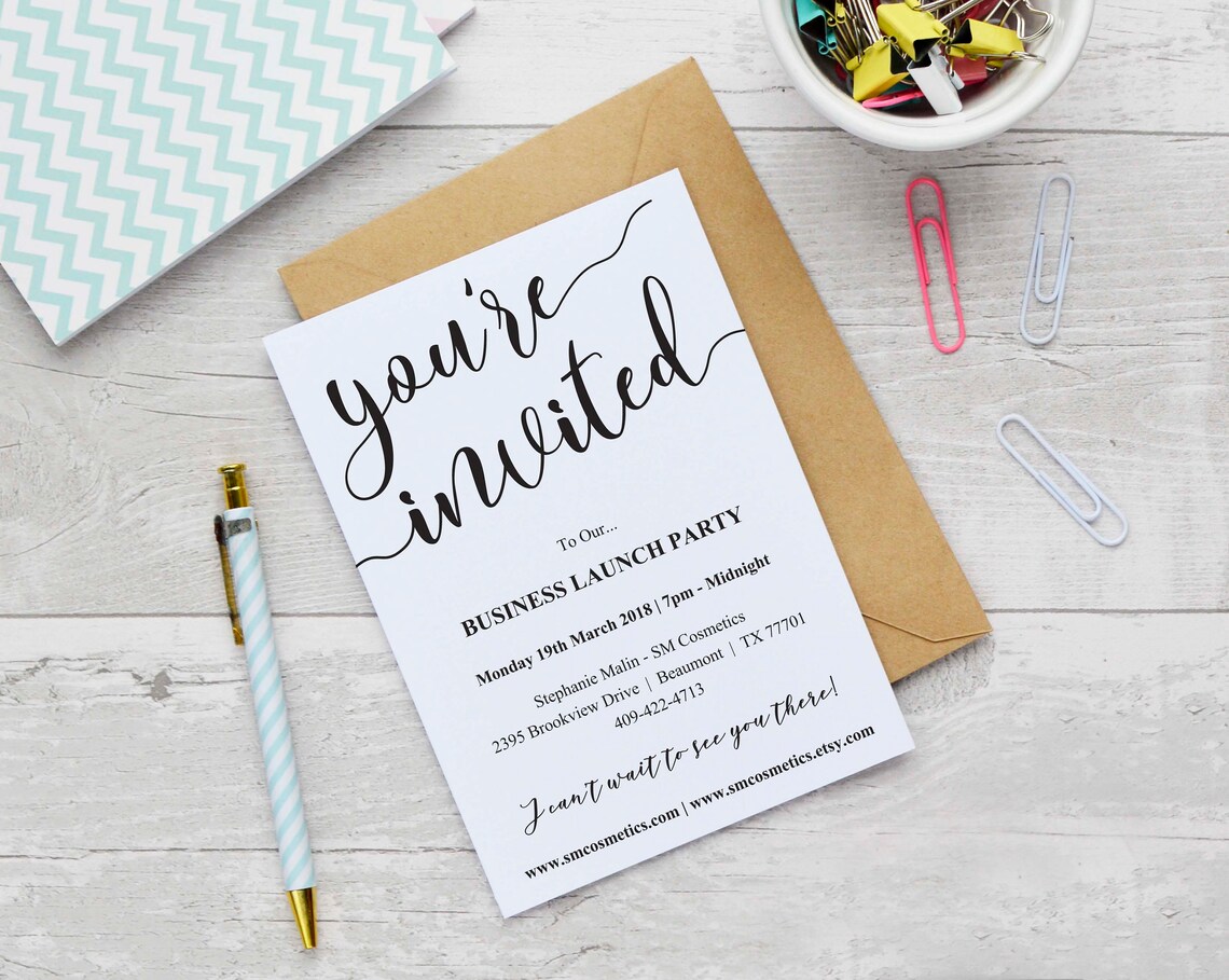 Business Launch Invitation Template INSTANT DOWNLOAD - Etsy