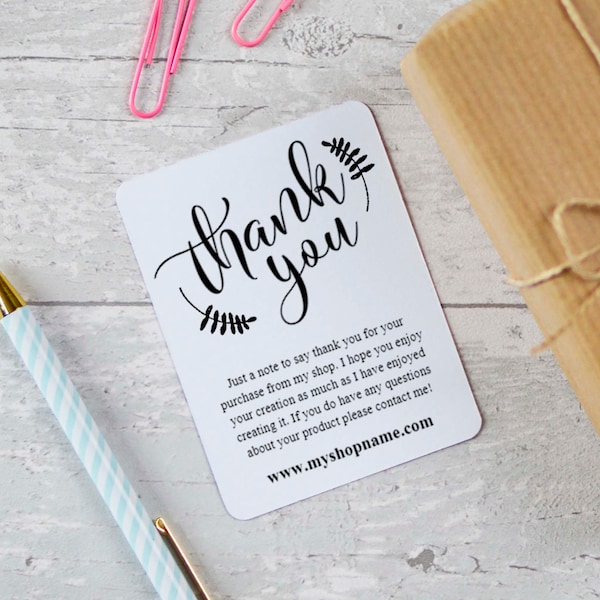Thank You Slips - Etsy