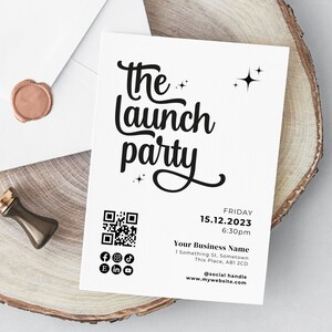 Retro Launch Party Editable Invite, Grand Opening Invitation Template ...
