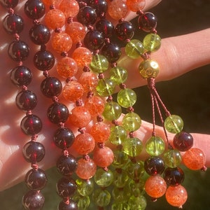 Golden Ratio Mala Gem Peridot Mala Sunstone Mala Garnet Mala With 18 ...