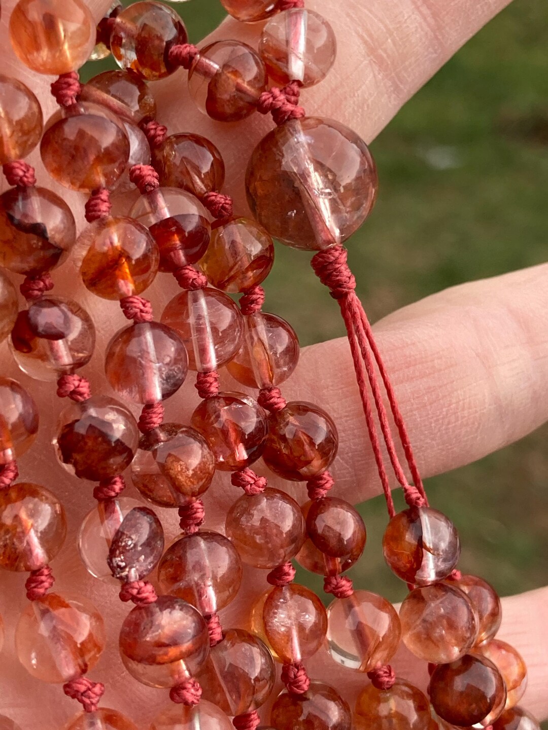 Fire Quartz Mala, Fire Quartz 108 Bead Japa Mala, Fire Quartz Hand ...