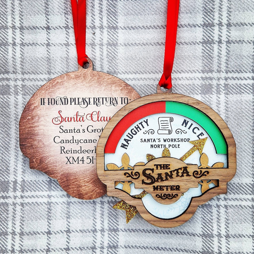 Santa Naughty and Nice Meter Tree Ornament Stocking Filler - Etsy