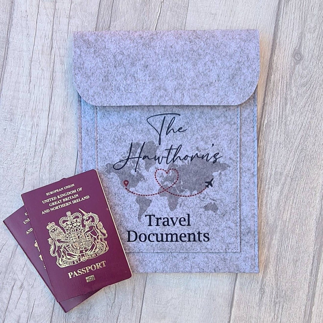 Holiday Travel Document and Passport Folder. Fully Personalised and ...