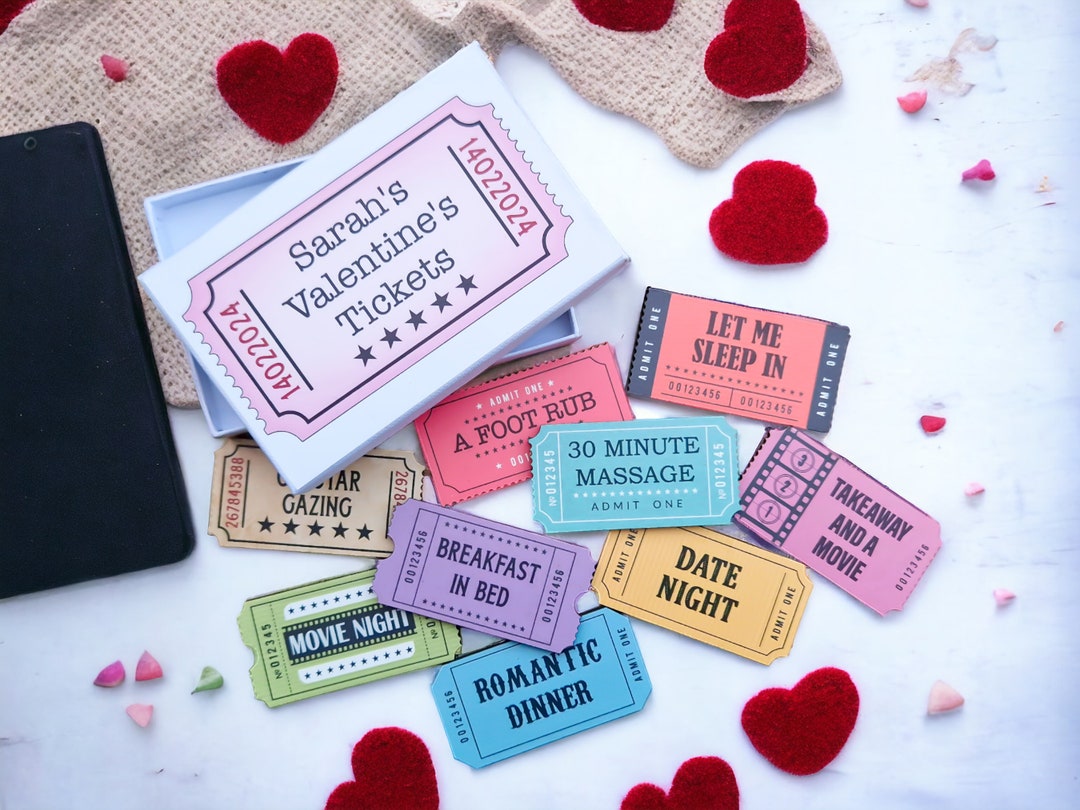 Personalised Date Night Tickets, Valentine's Gift, Valentine's Day ...