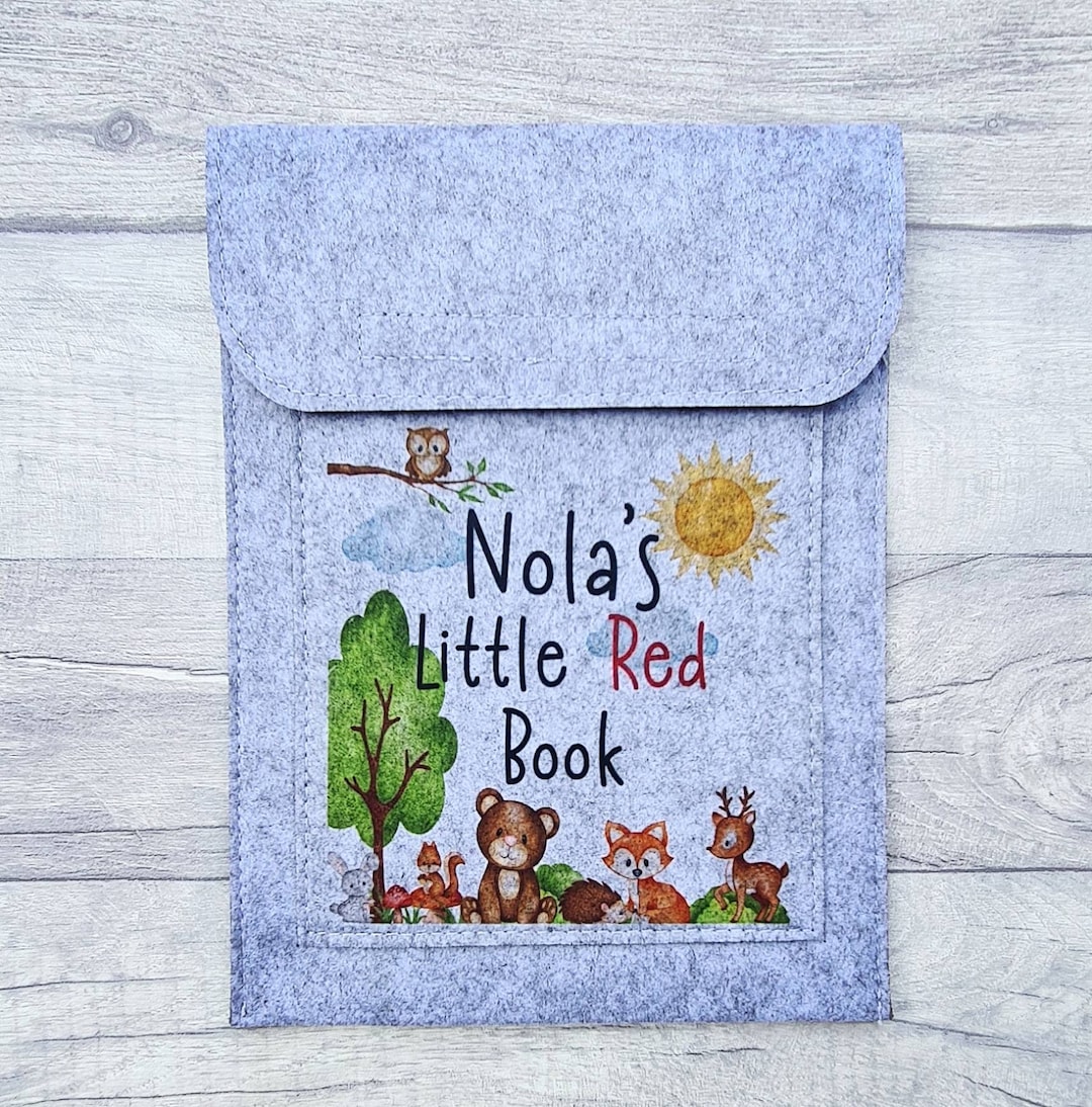 Woodland Themed Little Red Book Folder. Fully Personalised and Printed ...