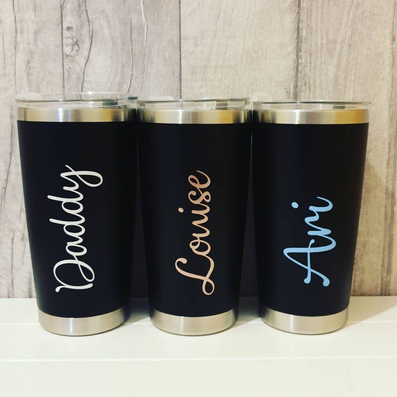 Personalised Travel Mug Custom Double Walled Thermal Drinks Etsy