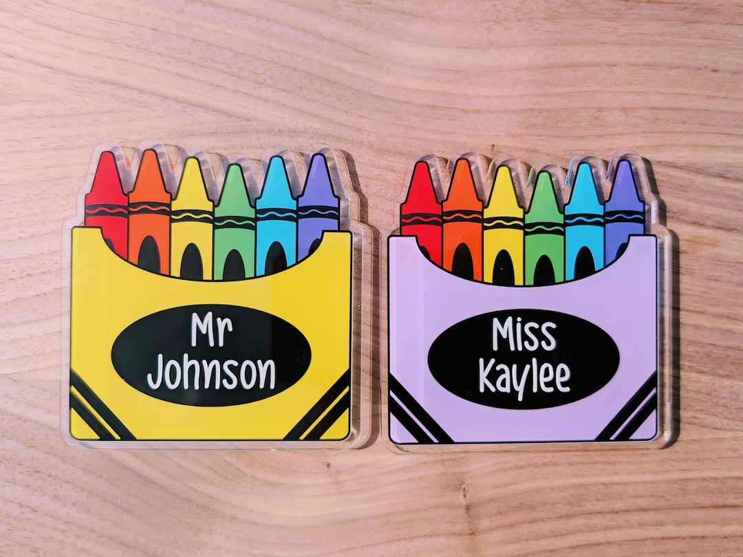 Personalised Acrylic Crayon Coaster in Many Colours, Teacher Gift, End ...